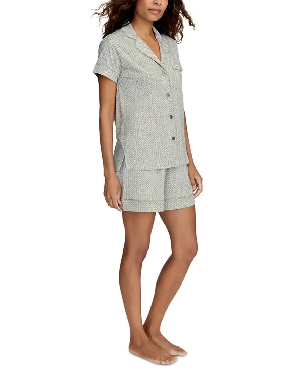 PETITE PLUME Pima Cotton Short Pajama Set - Green