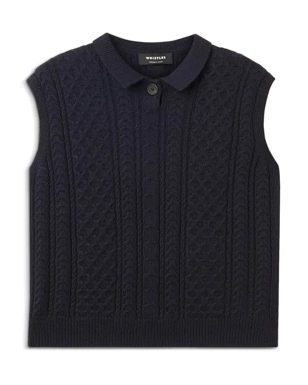 Whistles Wool Blend Cable Knit Tank