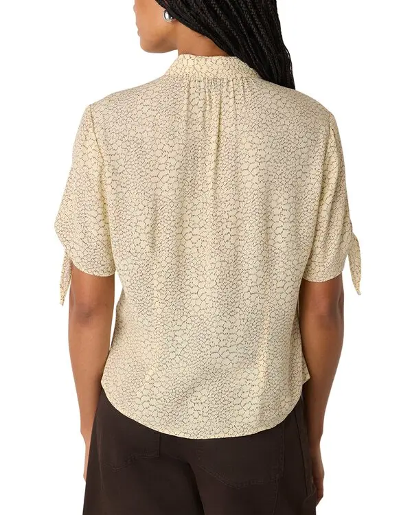 Whistles Dashed Marks Tie Sleeve Shirt