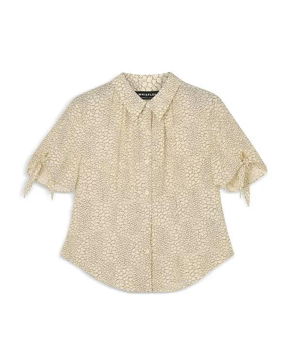 Whistles Dashed Marks Tie Sleeve Shirt