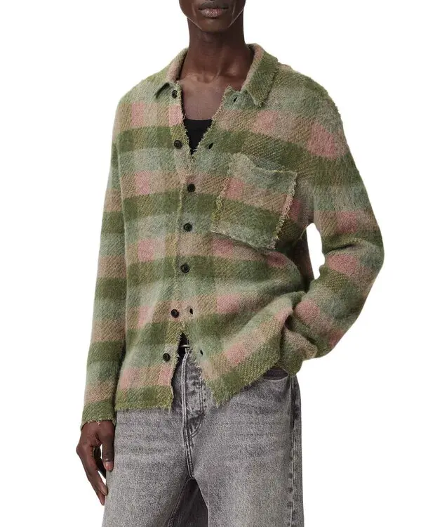 ALLSAINTS Adler Plaid Cardigan