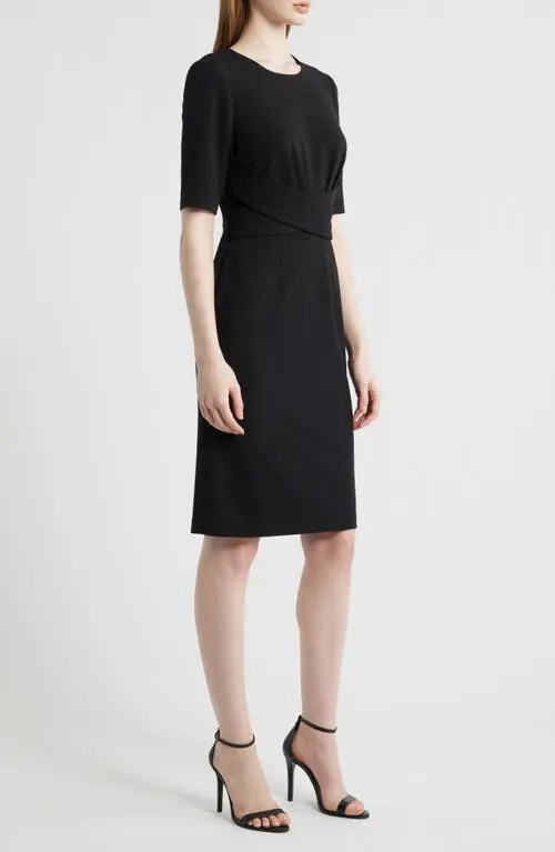 Anne Klein Wrap Overlay Sheath Dress - Anne Black