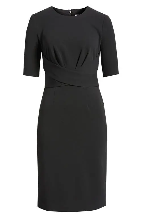 Anne Klein Wrap Overlay Sheath Dress - Anne Black