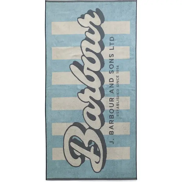 Barbour Archive Beach Towel - Surf Blue Logo