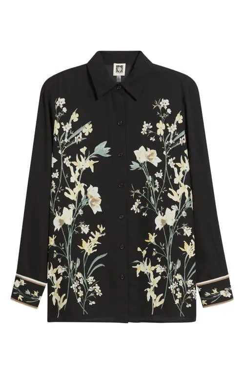 Anne Klein Floral Print Button-up Shirt