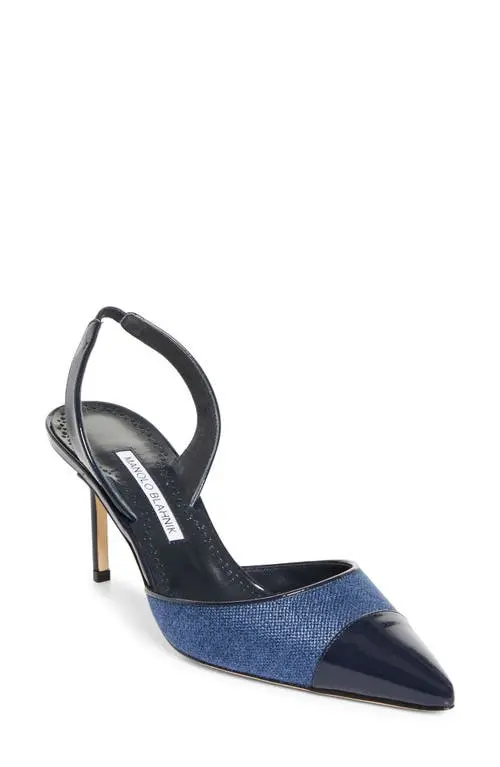 Manolo Blahnik Capsli Cap Toe Slingback Pump