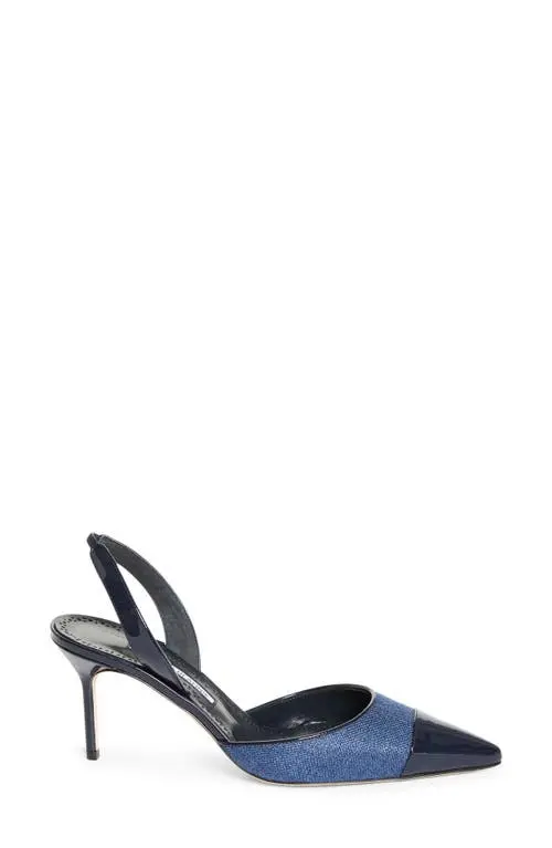 Manolo Blahnik Capsli Cap Toe Slingback Pump