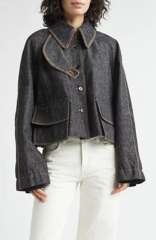 NACKIYE Precious Cargo Denim Crop Jacket