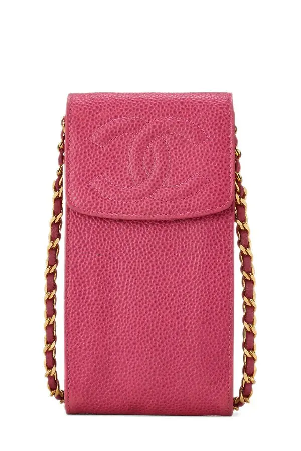 Chanel Caviar Phone Holder - Pink