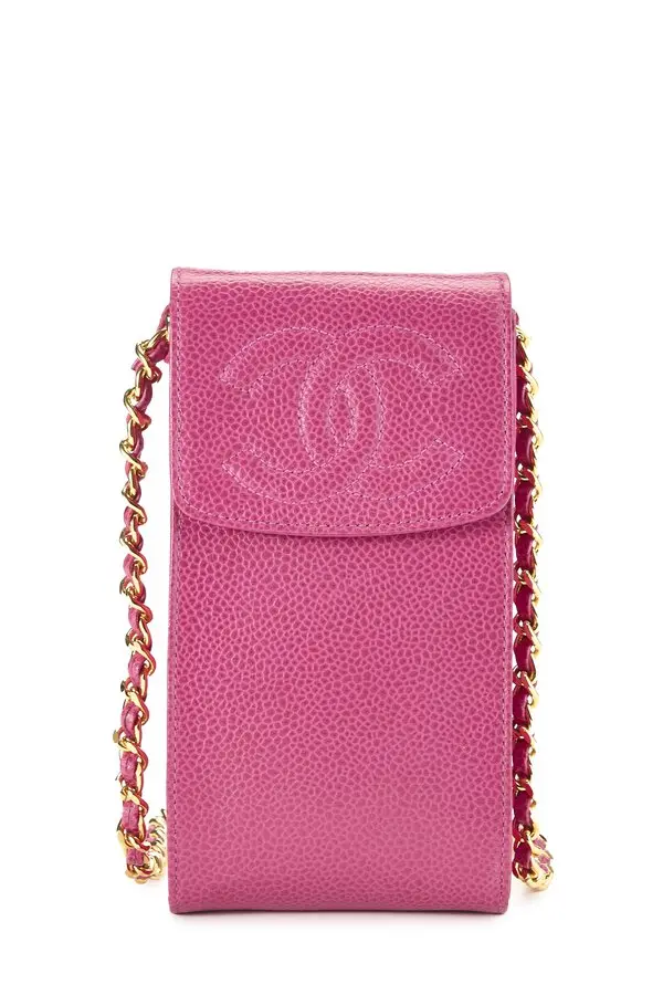 Chanel Caviar Phone Holder - Pink