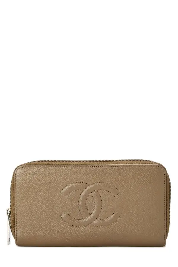 Chanel Caviar 'cc' Zip Around Wallet - Brown
