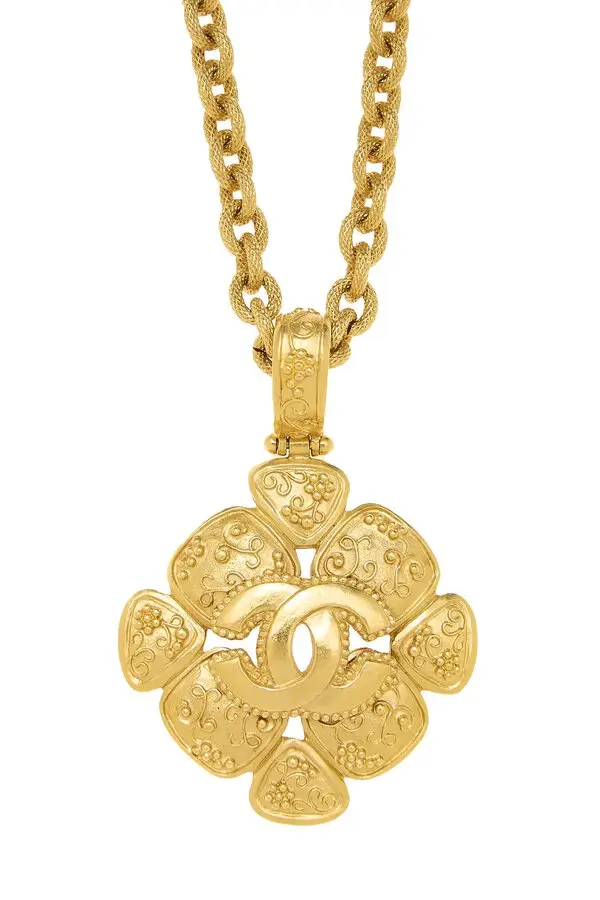 Chanel Filigree Grapevine Pendant Necklace