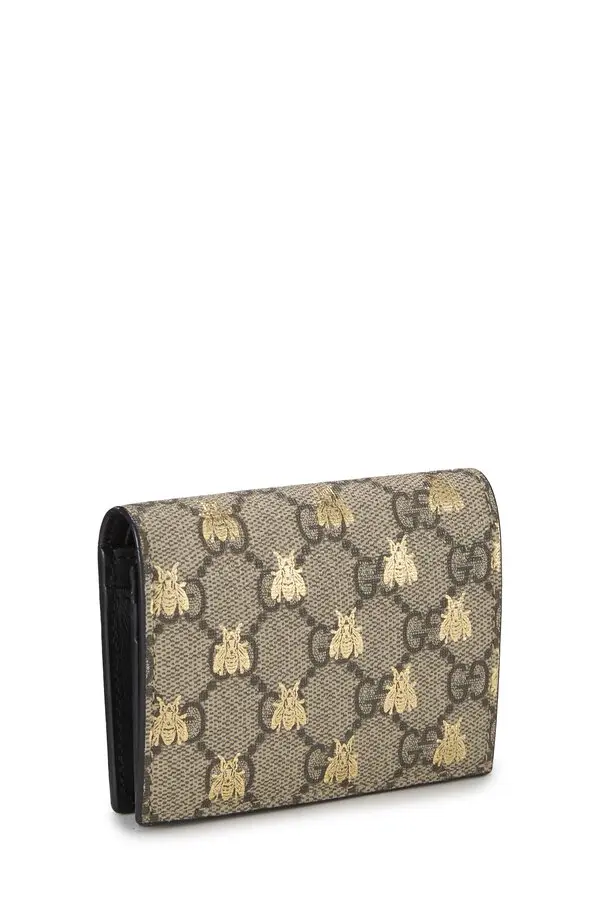 Gucci Original Gg Supreme Canvas Bee Card Case