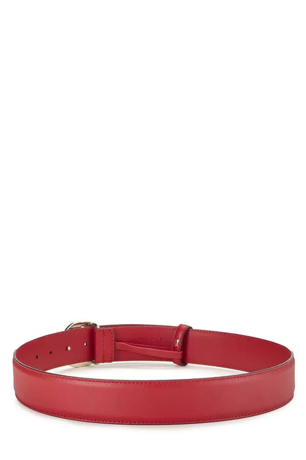 Gucci Interlocking Gg Leather Belt - Red