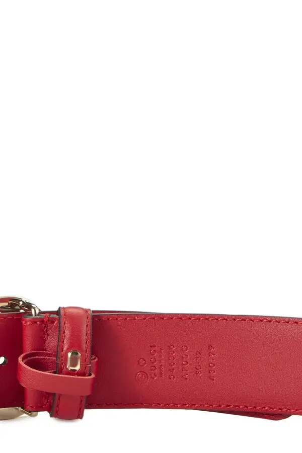 Gucci Interlocking Gg Leather Belt - Red