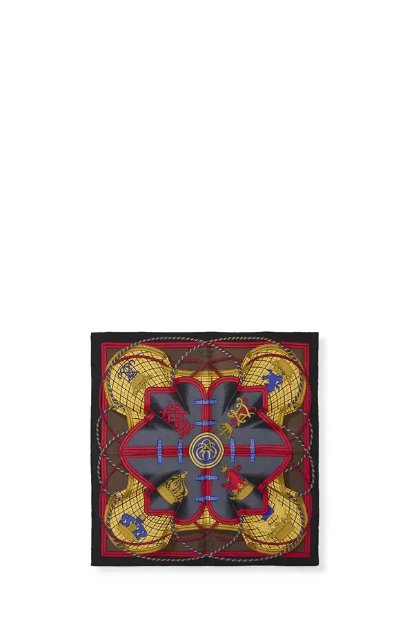 Hermès Multicolor 'grande Tenue' Silk Pocket Square - Black