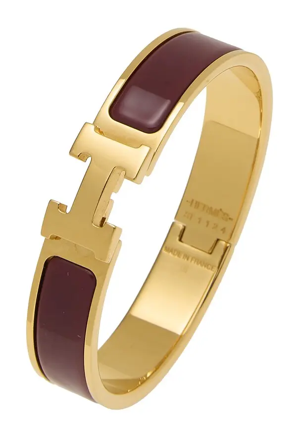 Hermès Enamel Clic-clac 'h' Bracelet - Burgundy