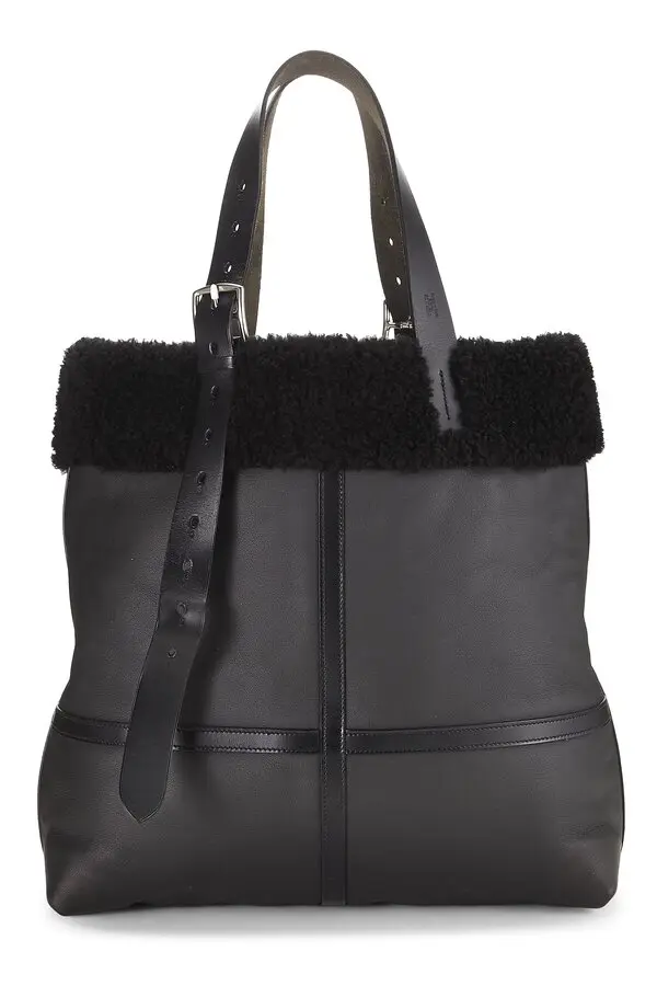 Hermès Shearling Trim Etriviere Tote