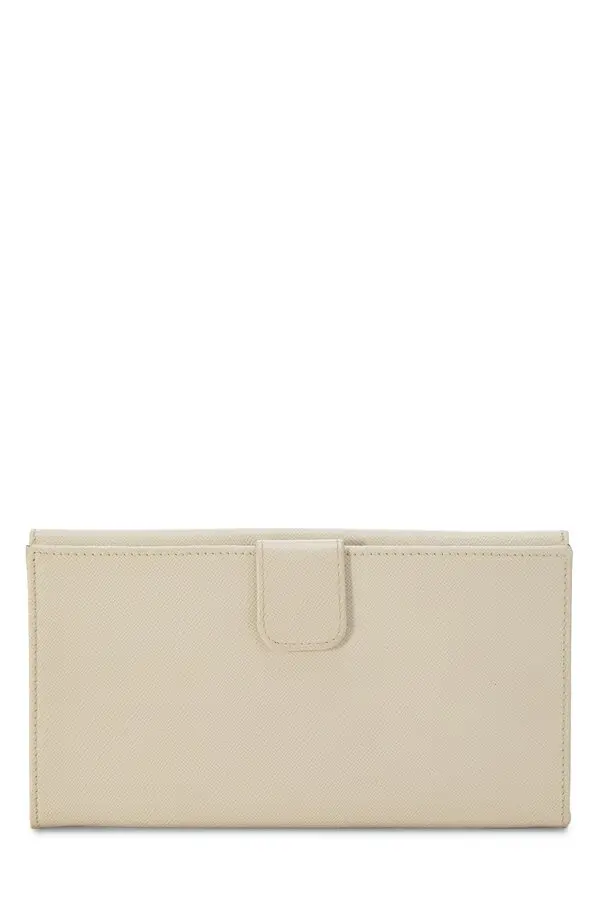Prada Saffiano Continental Wallet - White