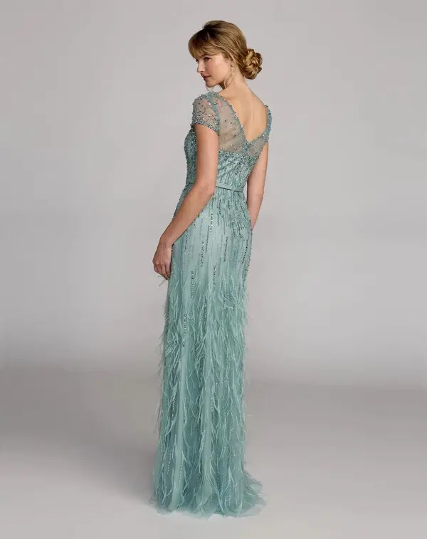 MAC DUGGAL COLLECTION Embellished Feather Gown