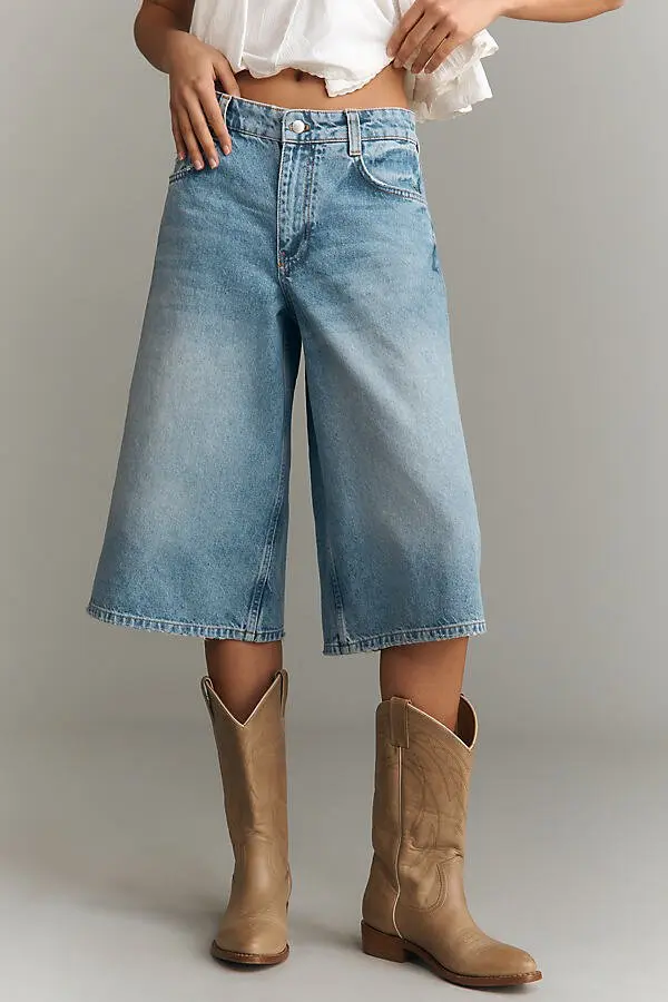 PILCRO Mid-rise Culotte Denim