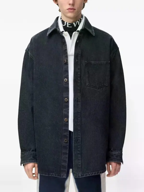 Loewe Anagram-embroidered Overshirt - Black