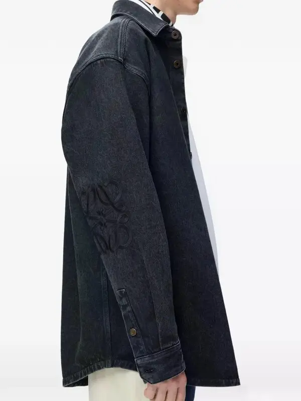 Loewe Anagram-embroidered Overshirt - Black