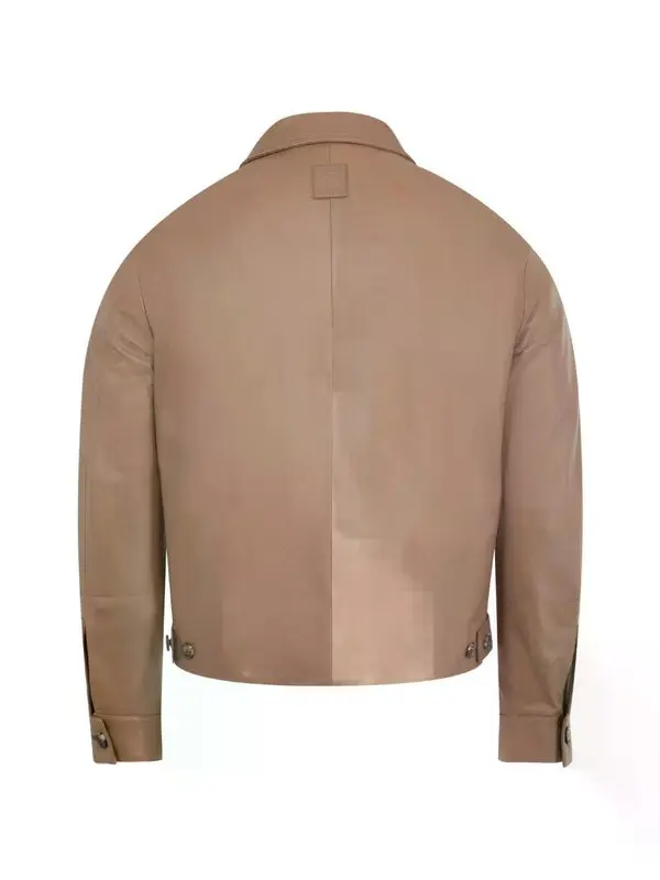 Loewe Leather Zip-up Jacket - Brown
