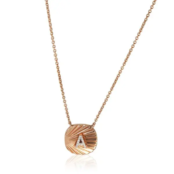MYGEMMA 14k Rose Gold Diamond Initial Pendant - Rose_gold