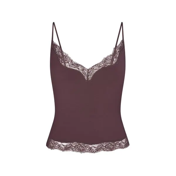 SKIMS Sleep Lace Cami Top And Pant Set | Deep Neutral | Medium