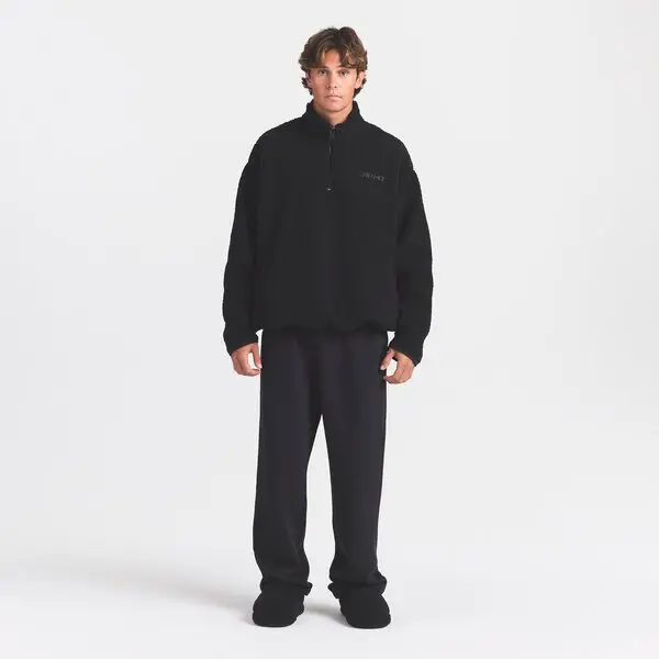 SKIMS Quarter Zip | Black | Large | Sherpa - Onyx