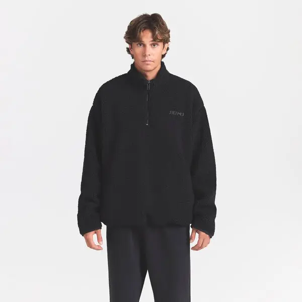SKIMS Quarter Zip | Black | Large | Sherpa