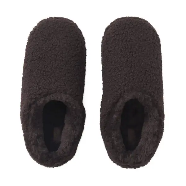 SKIMS Sherpa Slipper | Deep Neutral | Small | Accessories - Dark Roast