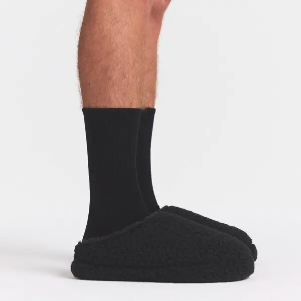 SKIMS Sherpa Slipper | Black | | Accessories - Onyx