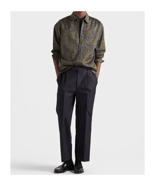 Prada Printed Cotton Blend Zipper Shirt