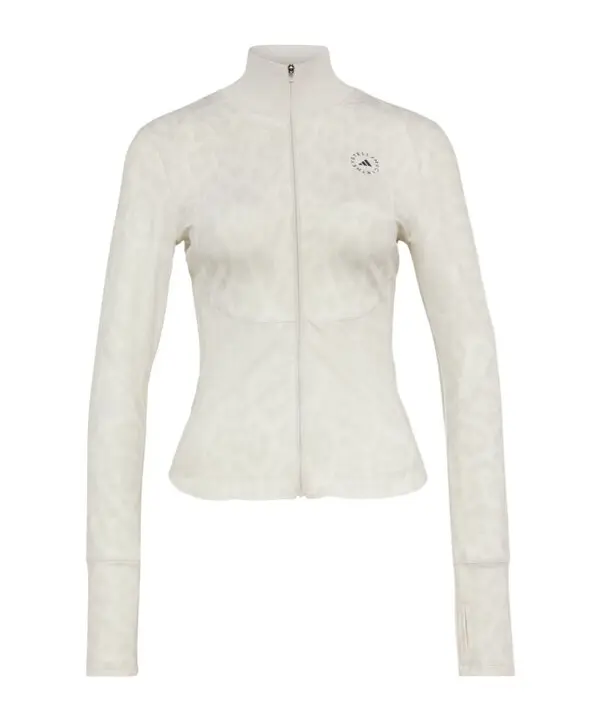 Adidas By Stella McCartney Leopard-print Track Jacket - Core White / Orbit Grey