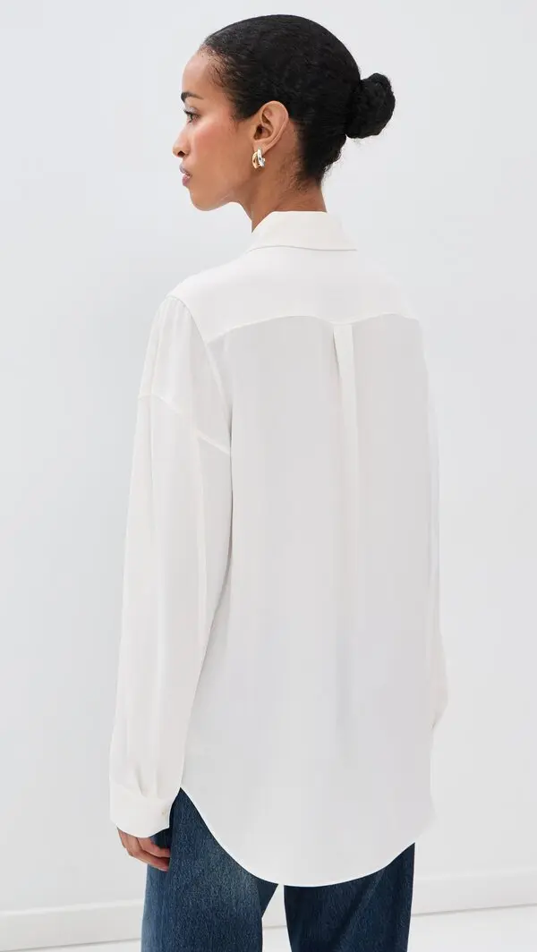 Tibi Soft Drape Hinged Button Down Shirt