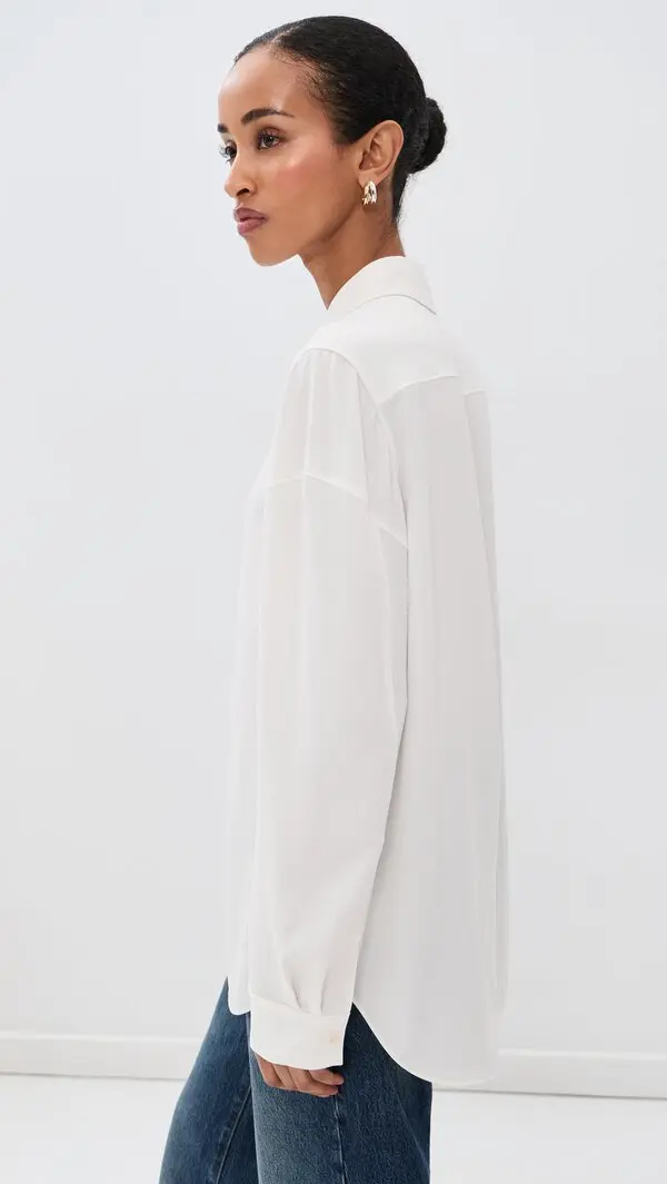 Tibi Soft Drape Hinged Button Down Shirt