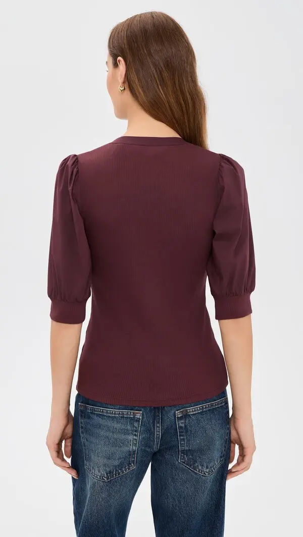 Veronica Beard Coralee Top - Burgundy