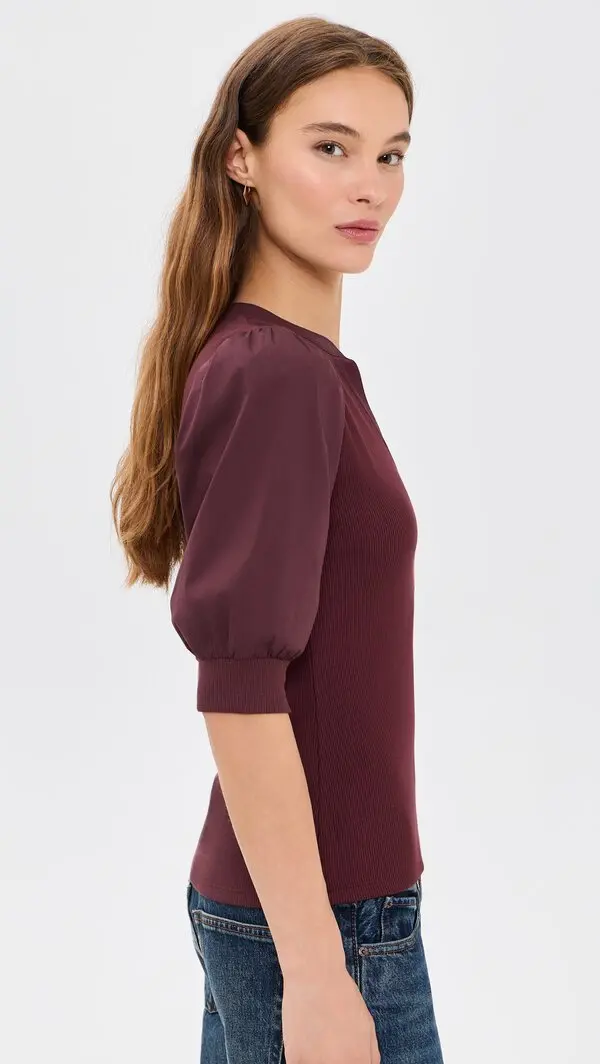 Veronica Beard Coralee Top - Burgundy