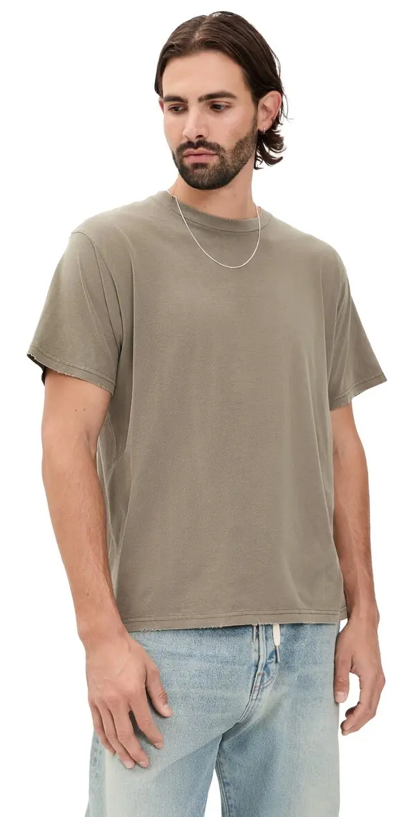 John Elliott Folsom Cropped Tee - Washed Oak