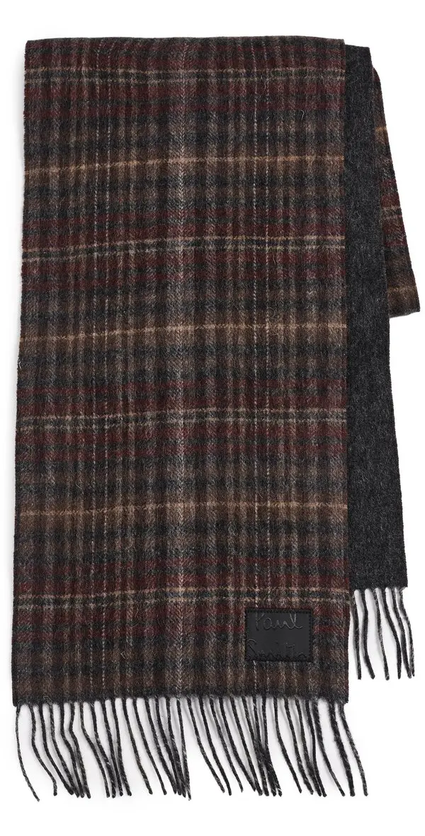 Paul Smith Checkered Wool Scarf - Black
