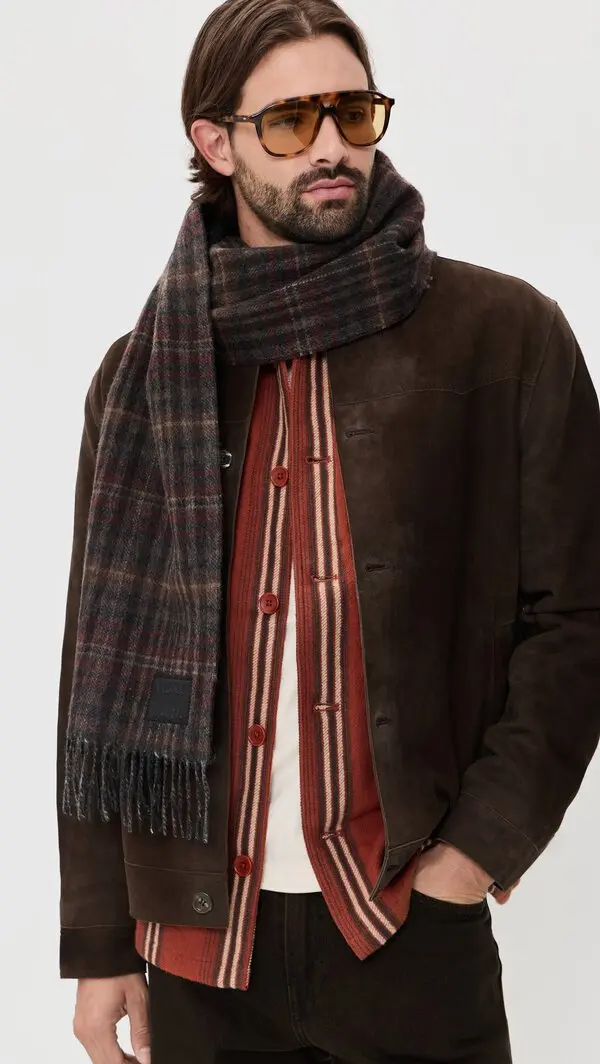 Paul Smith Checkered Wool Scarf