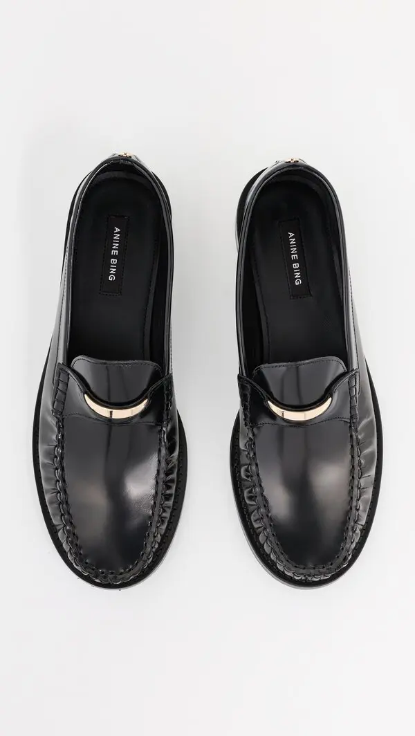 ANINE BING Amoc Leather Loafers