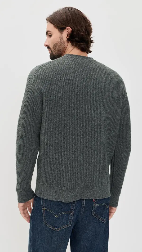 Maison Kitsuné Fox Head Wool Ribbed Sweater