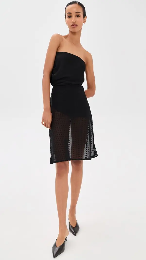 RUNAWAY THE LABEL Kit Low Waist Sheer Midi Skirt