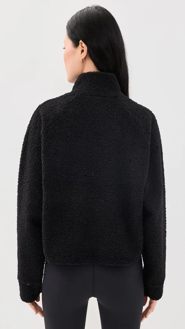 Year Of Ours Lucia Quarter Zip Sherpa Pullover - Black