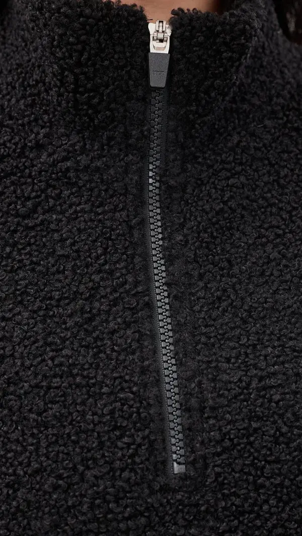 Year Of Ours Lucia Quarter Zip Sherpa Pullover - Black