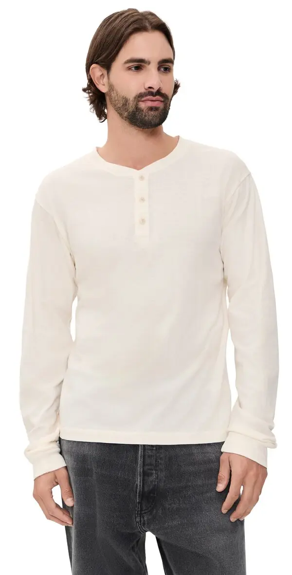 John Elliott Air Spun Henley - Salt
