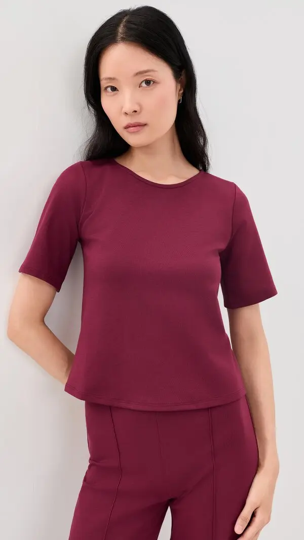 RIPLEY RADER Ponte Knit Short Sleeve Tee